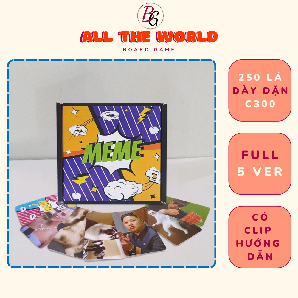 Meme Board Game Deck 1 250 Cards Full 5 VER Suitable for Group Play ...