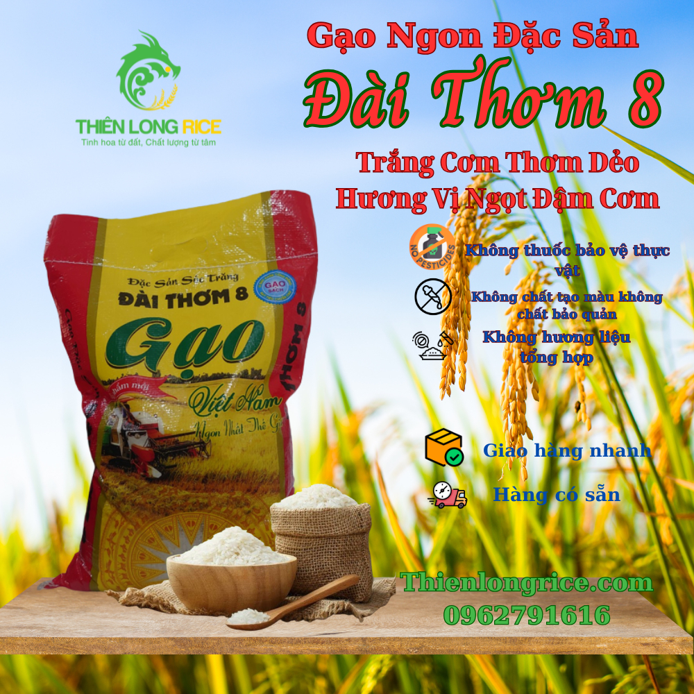 Dai Thom Specialty Rice 8 Thien Long Rice 5kg Bag Grade 1 | Shopee ...