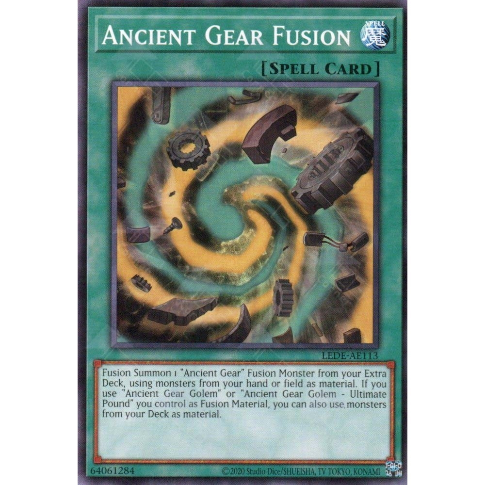 Yugioh Card - AE - Ancient Gear Fusion - LEDE-AE113 - Common - Normal ...