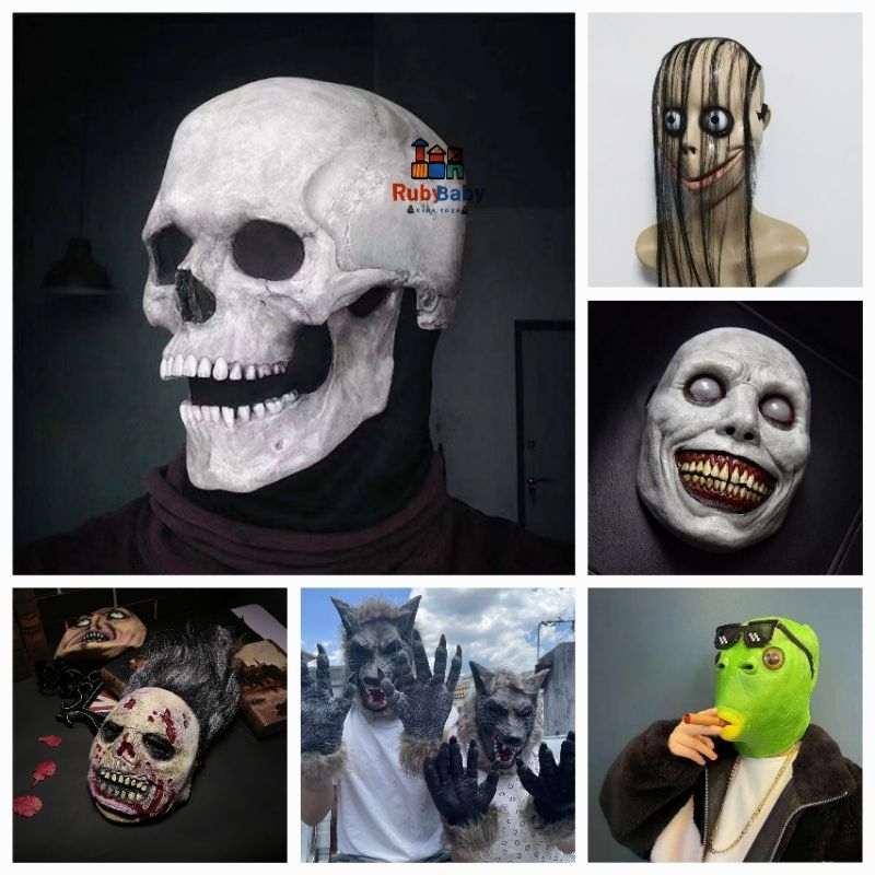 Masquerade masks, exorcist devil masks, smiley face demons, Halloween ...