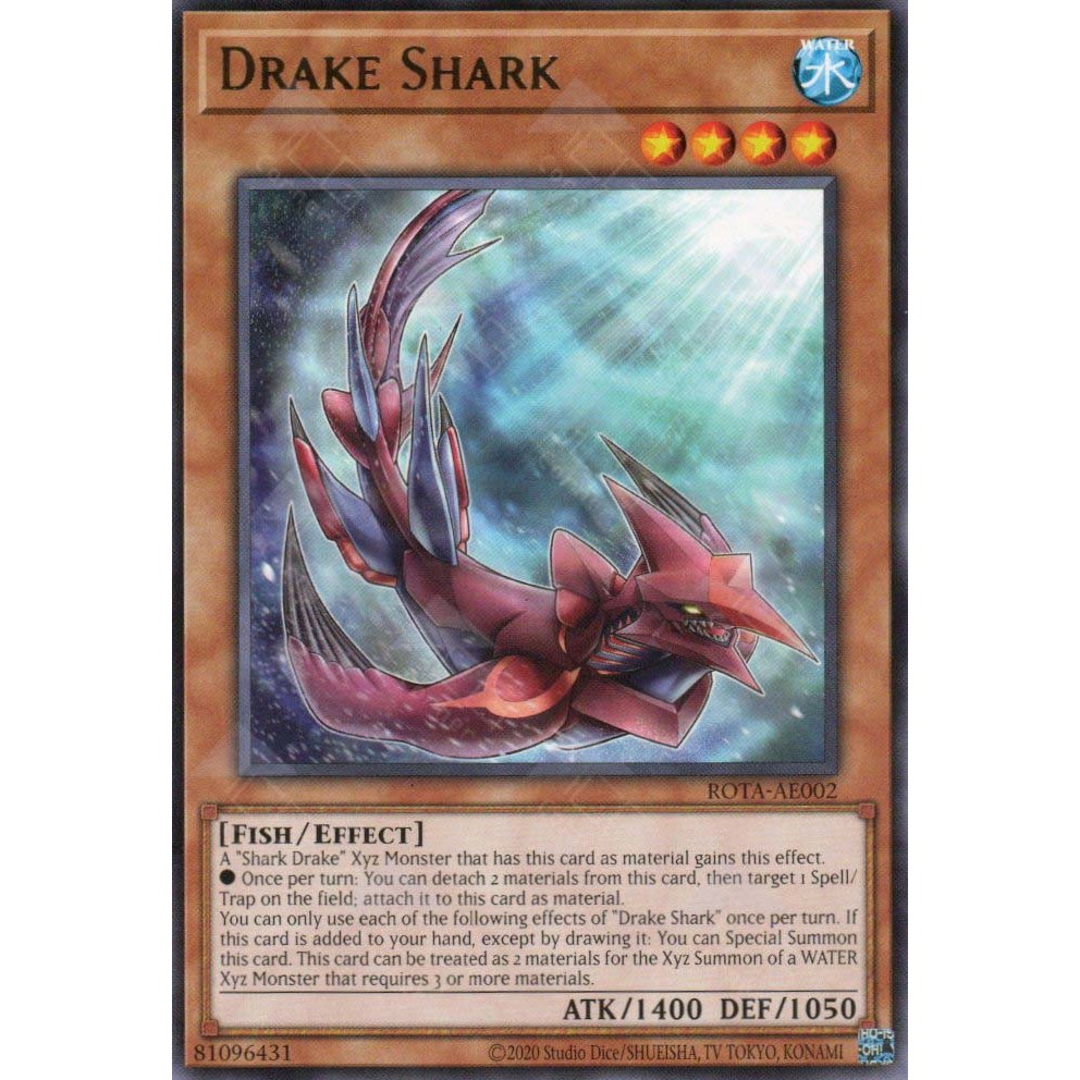 Yugioh Card - AE - Drake Shark - ROTA-AE002 - Rare - Effect Monster ...