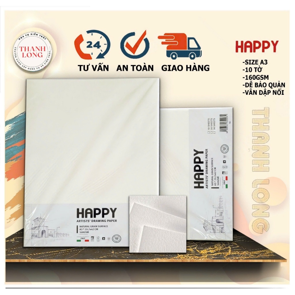 Hckt [THANH LONG] - HAPPY drawing paper 160GSM A4 / A3 Pack of 10 ...