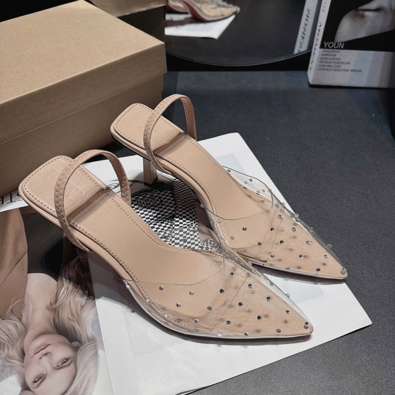 Mica HIGH HEELS WITH SHARP TOE WITH LUXURY STONES 7 SEGMENT HEELS ...