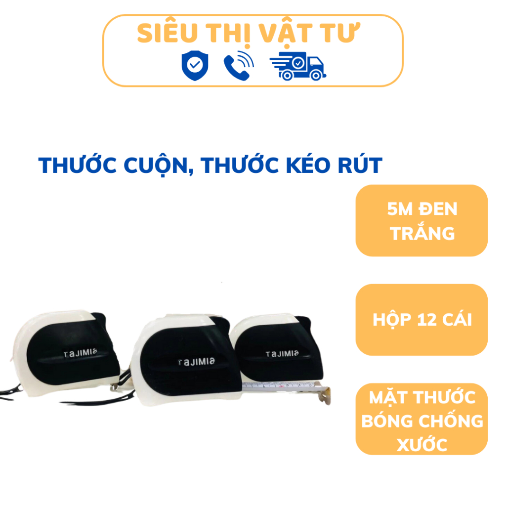 5M black and white retractable tape measure and ruler (large and ...