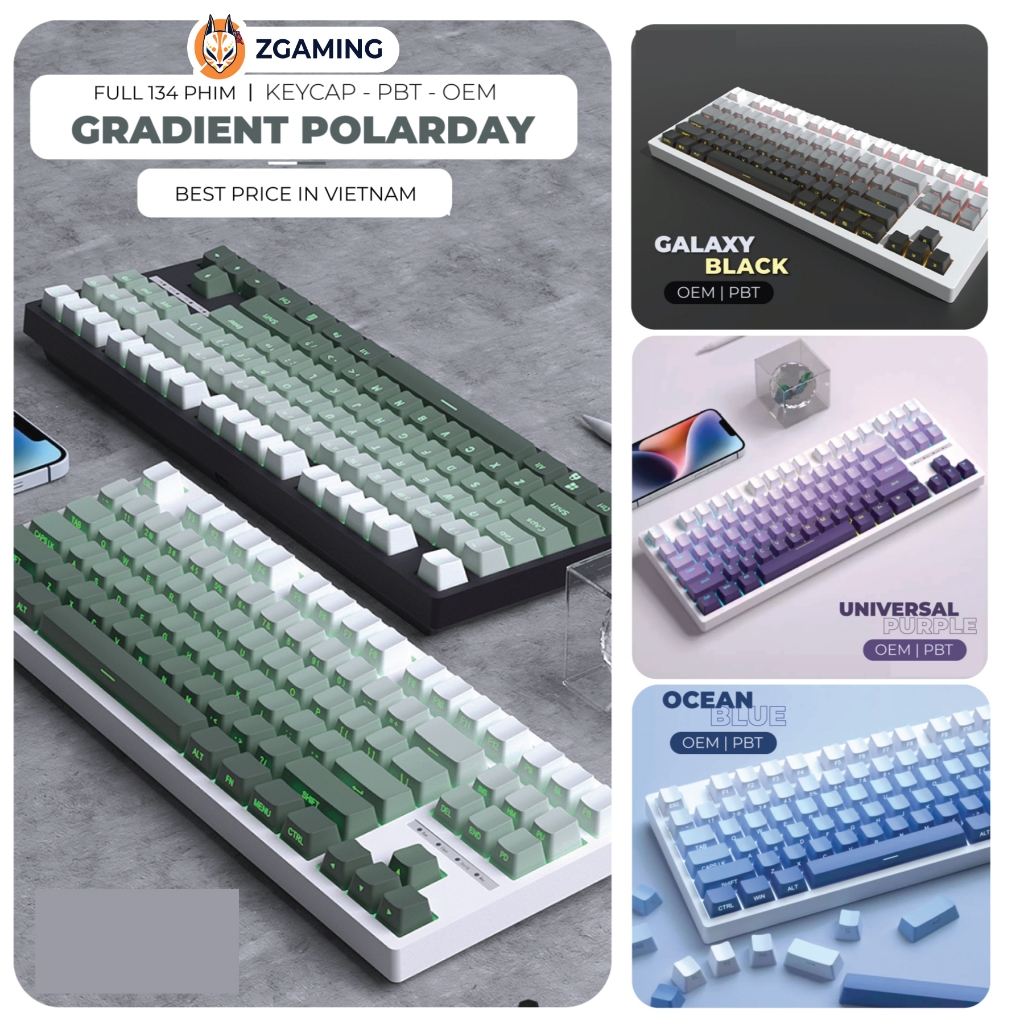 Keyboard Button Set | Ninja Gradient Keycap | Side Print | Pbt Double ...
