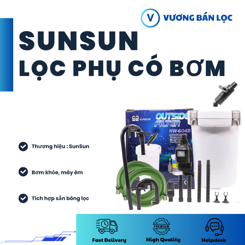 Sunsun HW 602B/603B/604B filter - With pump - Opaque shell - External ...