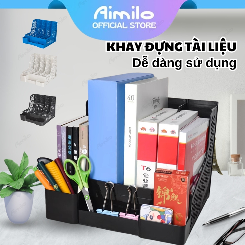 A4 stationery desk document shelf with 4 compartments - Foldable Desk ...