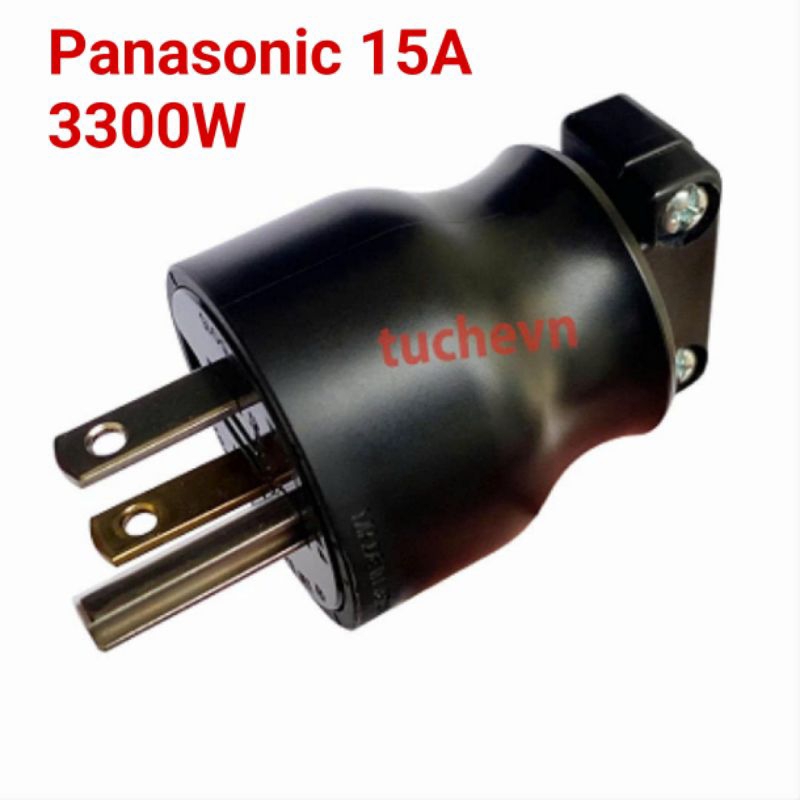 Panasonic American 3-pin power plug with nickel-plated copper pin 15A ...