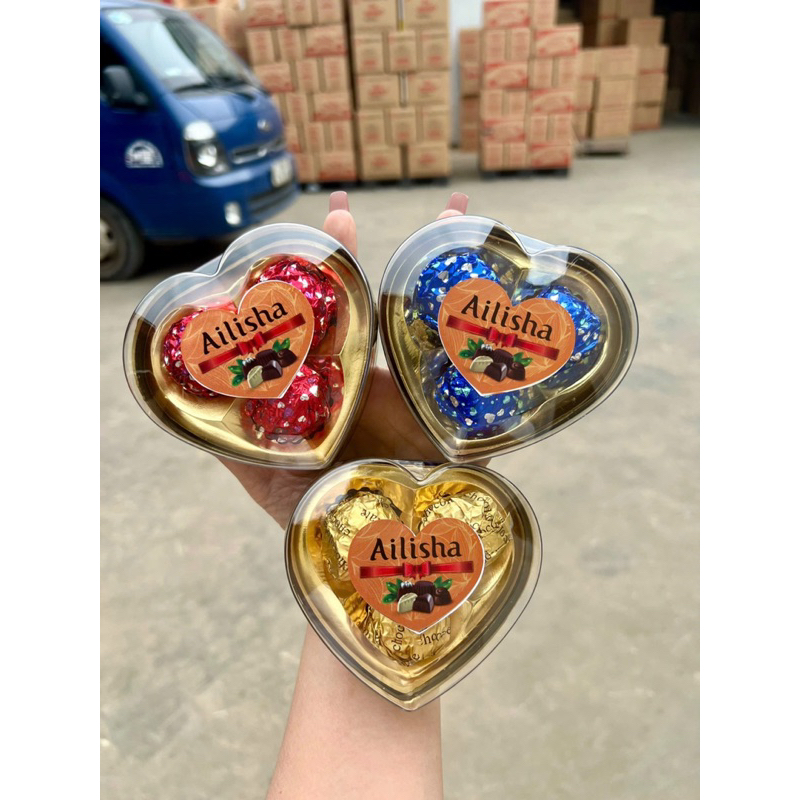 Alisa chocolate plastic heart box of 3 | Shopee Philippines