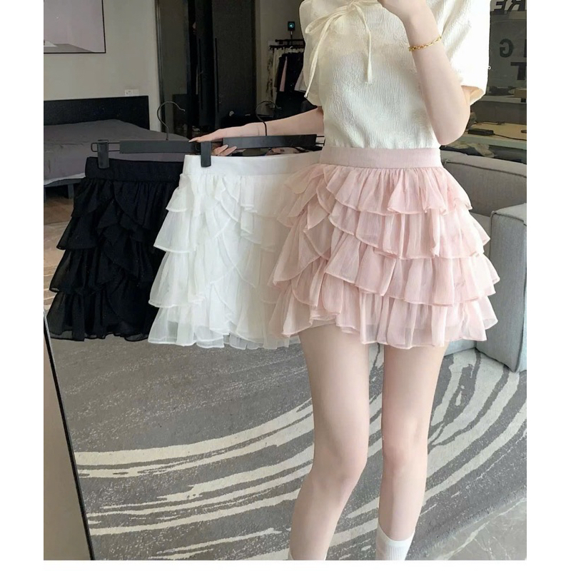 Short ruffled skirt with youthful feminine style - CV6 | Shopee Philippines