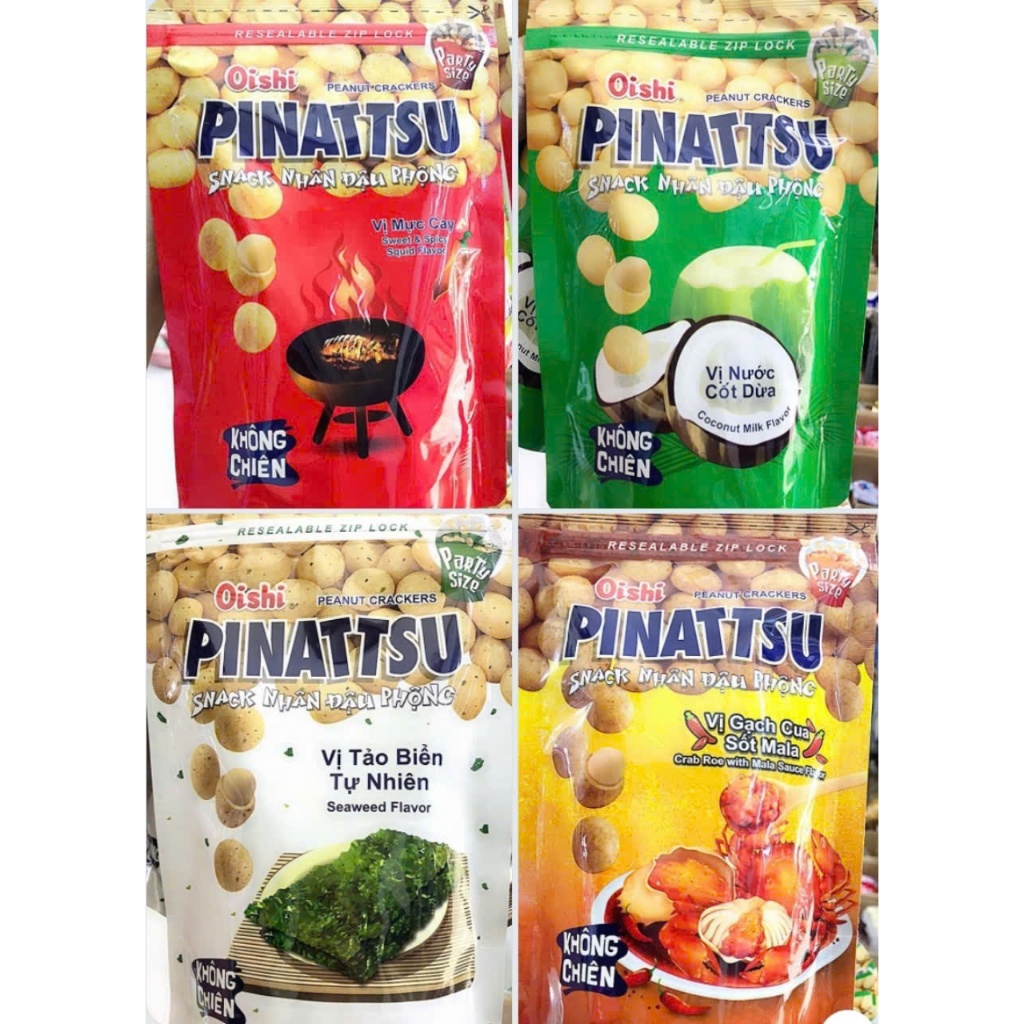 Pinattsu Oishi peanut Snack, 85g large pack of all flavors | Shopee ...