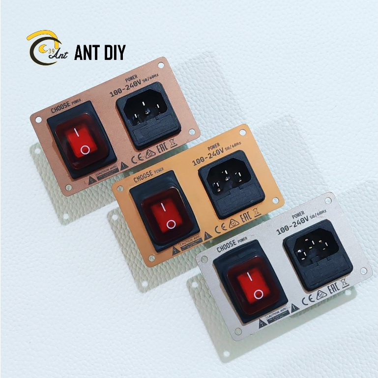 Ant - AC power control panel push button 4/ 6 contacts + AC port 3 15A ...