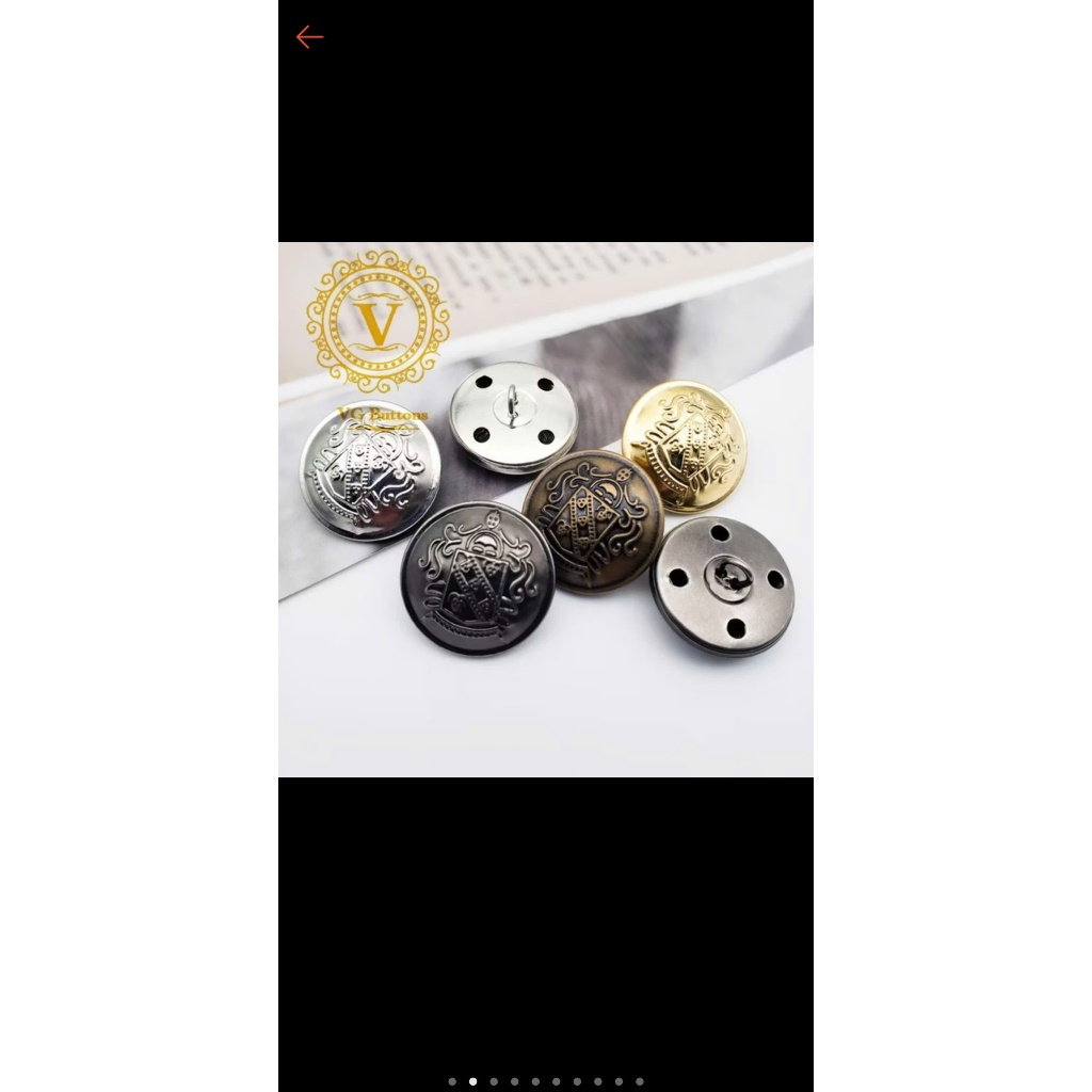 Set of 5 Metal buttons, classic British royal style button buttons in ...