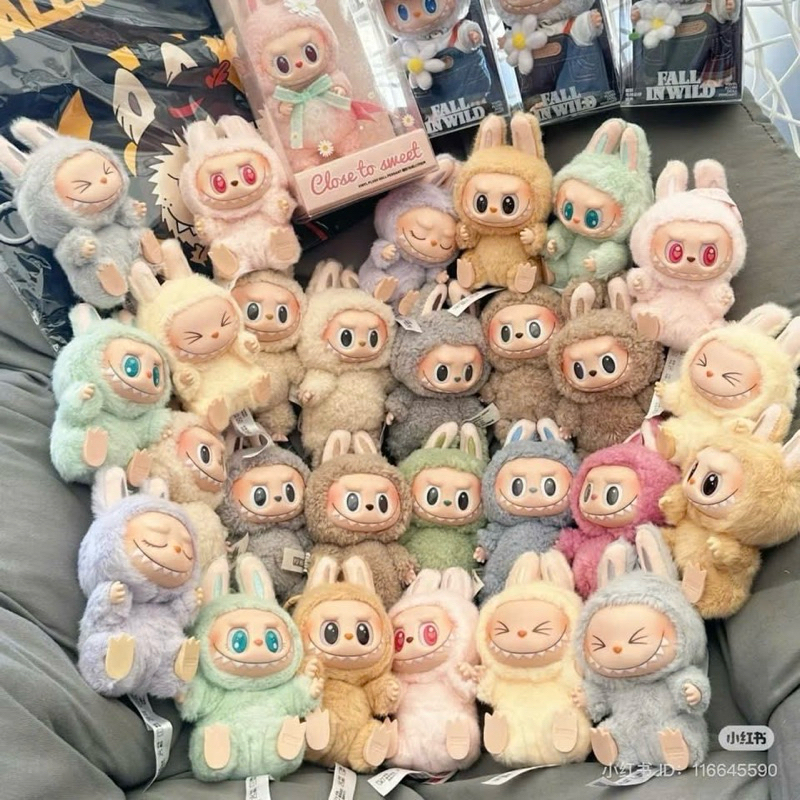 [Fullbox]Blind Box Labubu v1 V2 Labubu Macaron Pop Mart Keychain v1 ...