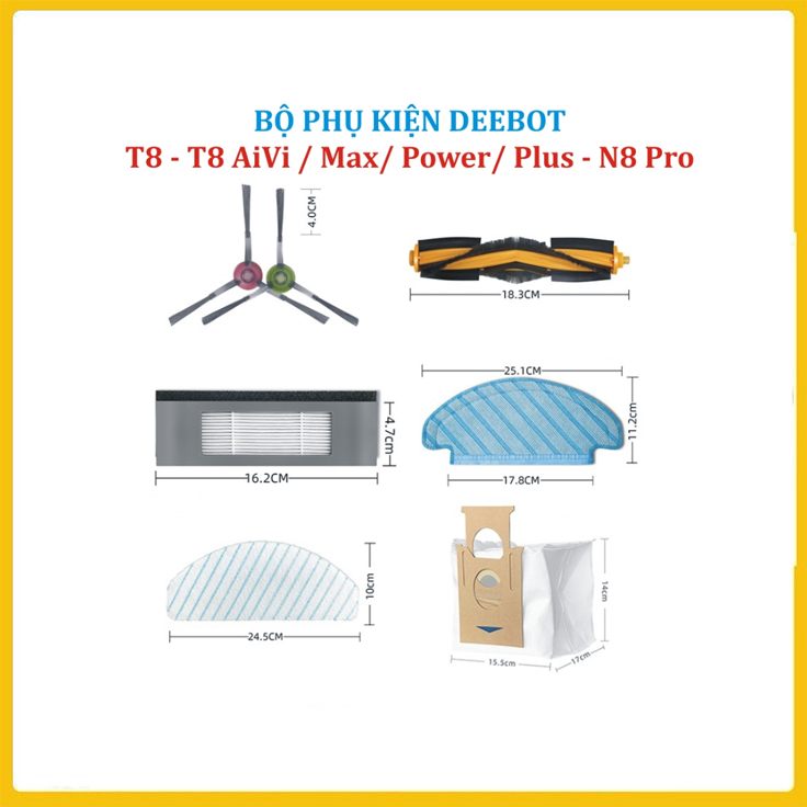 Ecovas Deebot Ozmo T8, T8 Aivi, T8 Max, T8 Power, T8 Plus, N8 Pro, N10 ...
