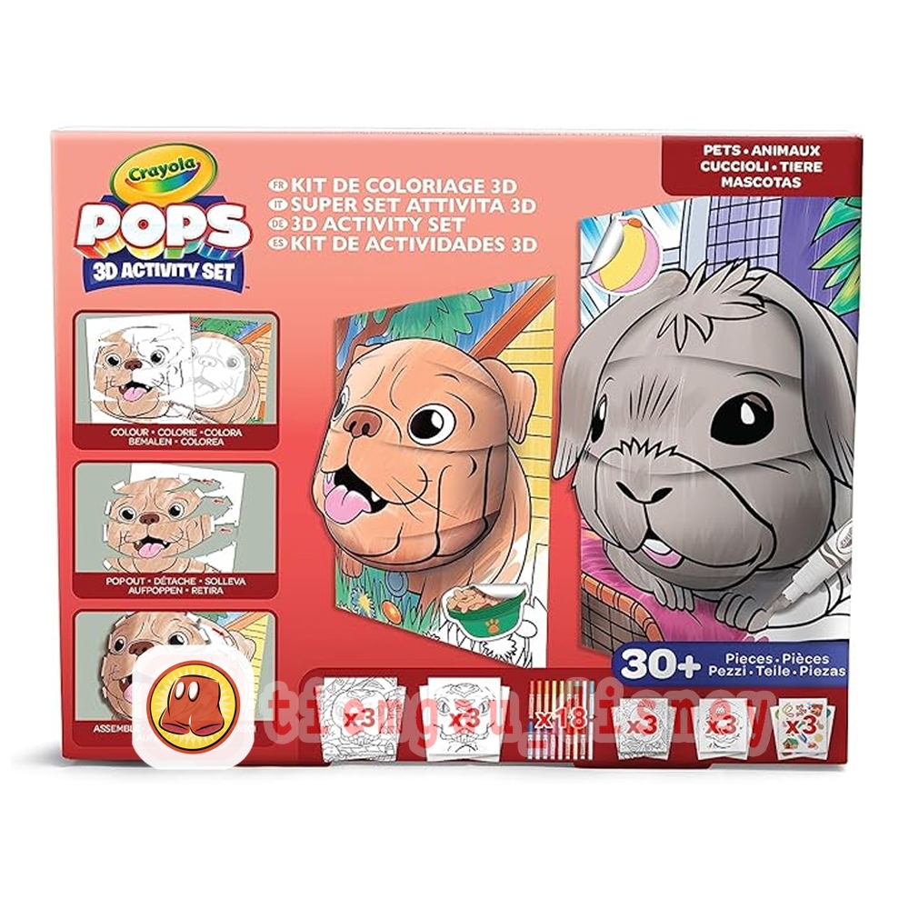 Crayola POPS 3D ACTIVITY SET - Creative 3D Cut Animal Coloring for ...