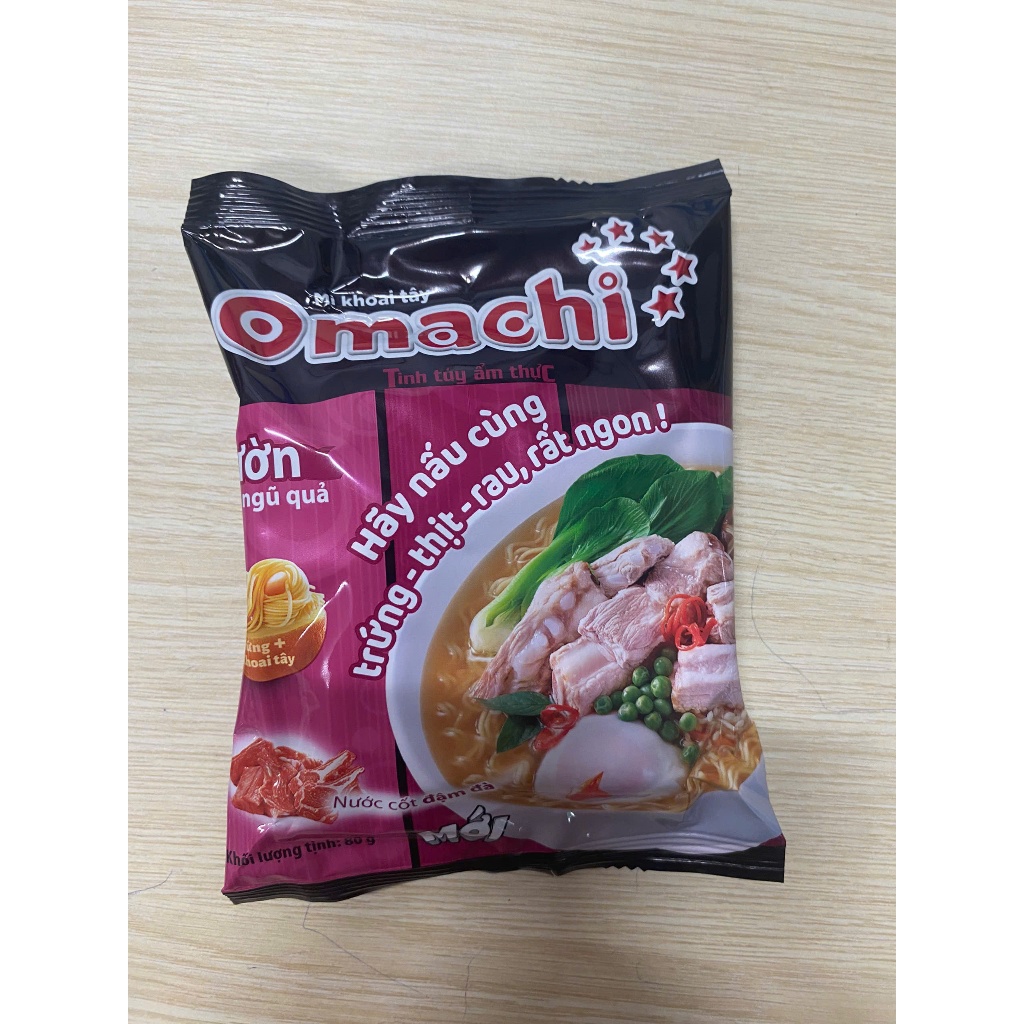 Combo of 10 packs of Omachi Noodles with Stewed Ribs and Five Fruits x ...