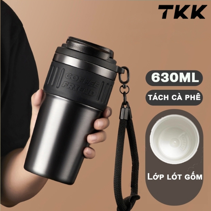 Tkk High Quality Thermos Cup Ceramic Lined Insulated Coffee Mug 630Ml ...
