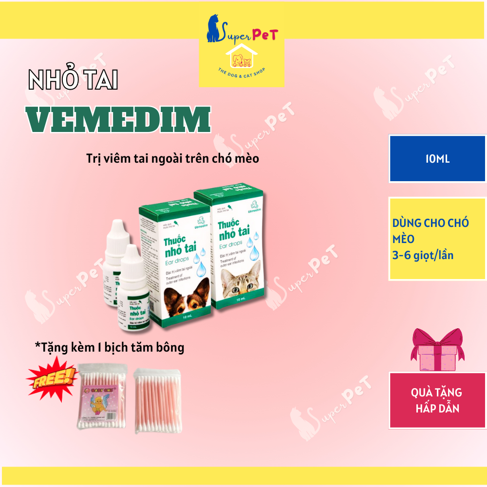 VEMEDIM Dog Ear Drops, Cat Ear Drops 10ml, Dog and Cat Ear Inflammation ...