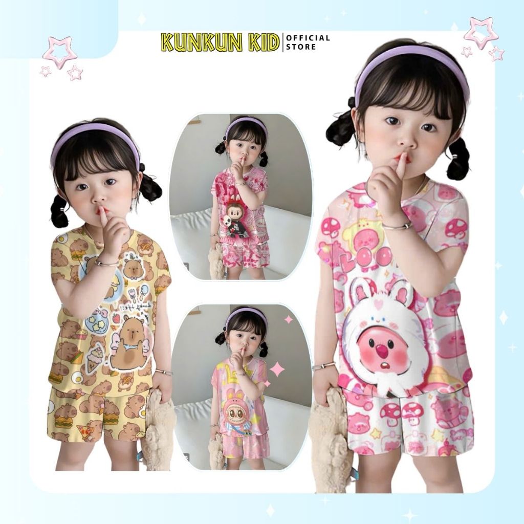 3D printed baby girl outfit with Labubu, Capybara, Loopy images made of ...