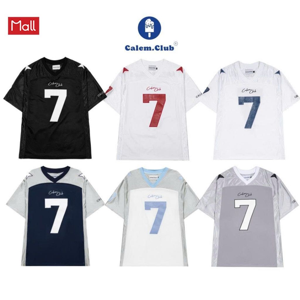 EMBROIDER SEVEN Football Sports T-shirt No. 7 Jersey Calem.Club form ...