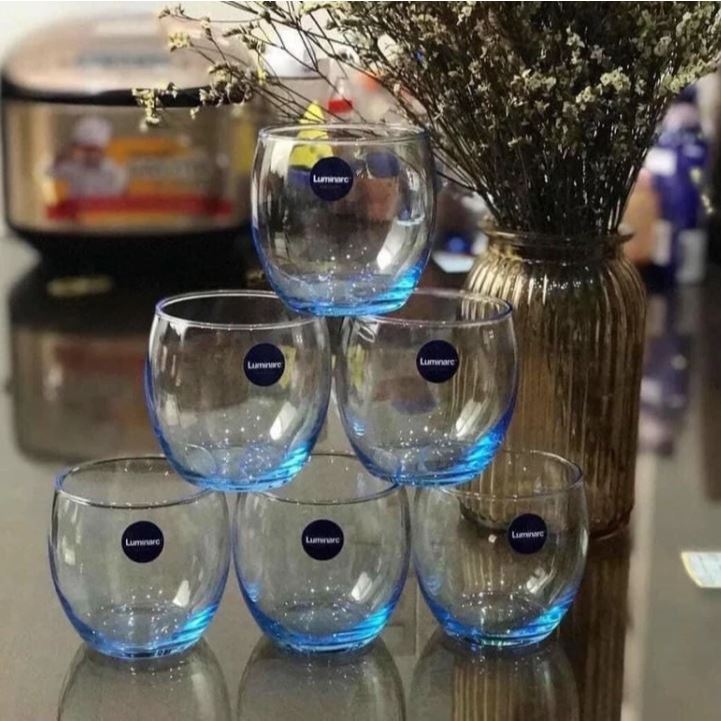 Set of 6 and 2 Luminarc Blue Dwarf Cups, White Gourd Bridge 350ml (No ...