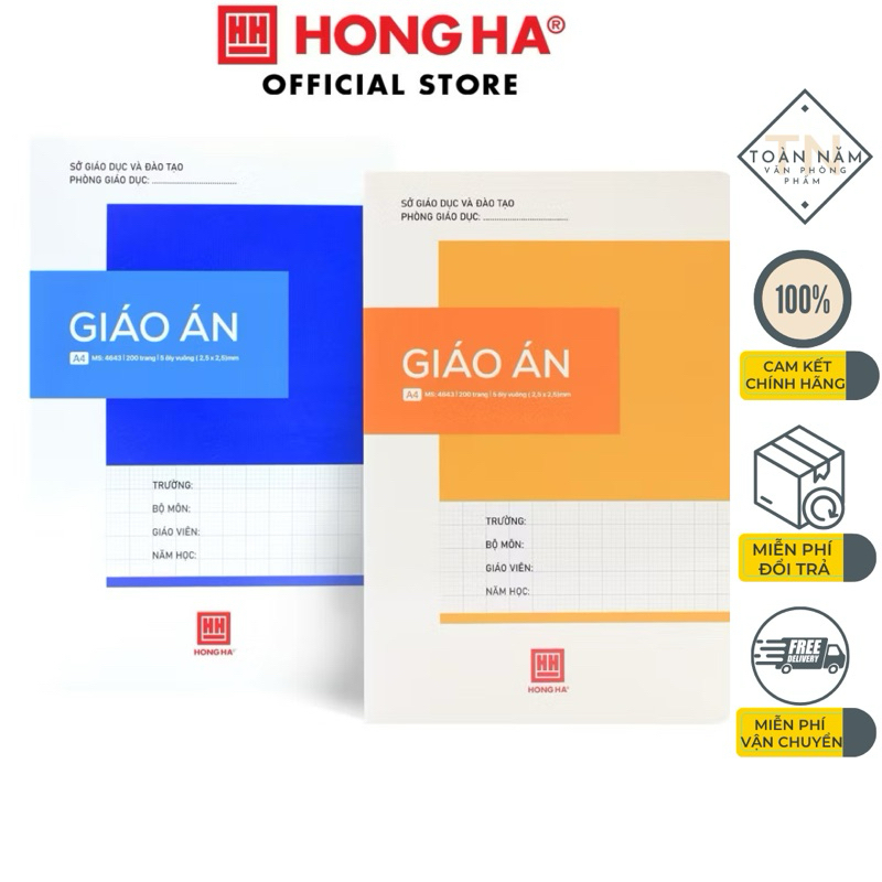 Hong Ha 5-cell lesson plan book, A4 size, 200 pages, weight 70gsm ...