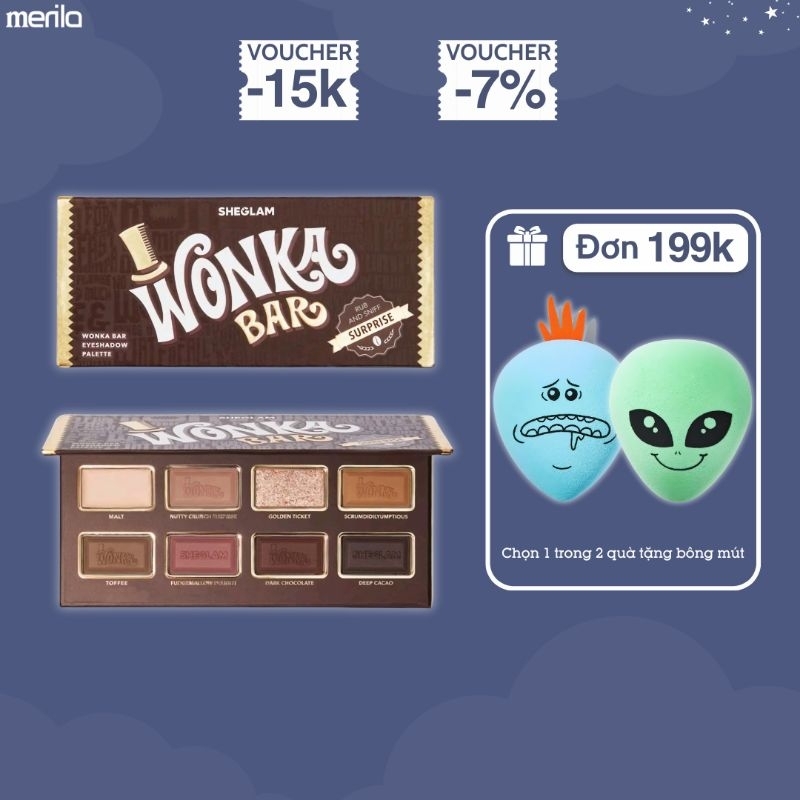 Sheglam Wonka Bar Eyeshadow Palette Includes 8 Vegan Chocolate Scented ...