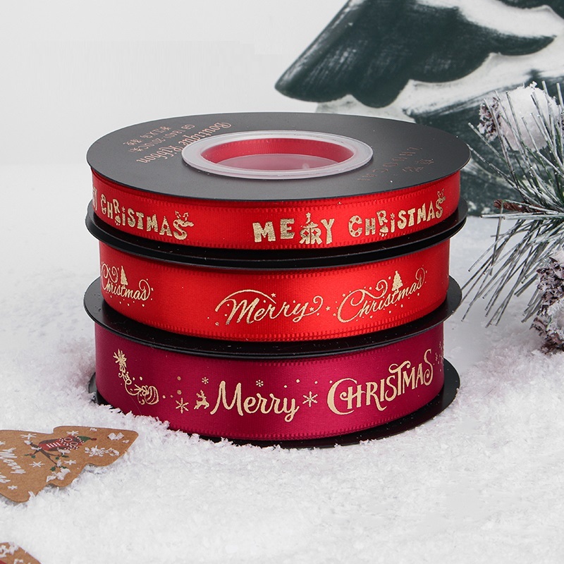 Christmas ribbon with Christmas motifs, 20m long, multicolored ...