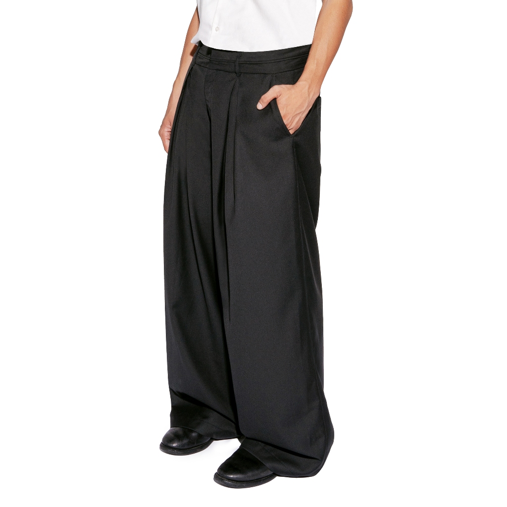 MAHU - WIDE-LET TROUSERS WITH BACK & POCKETS | Shopee Philippines