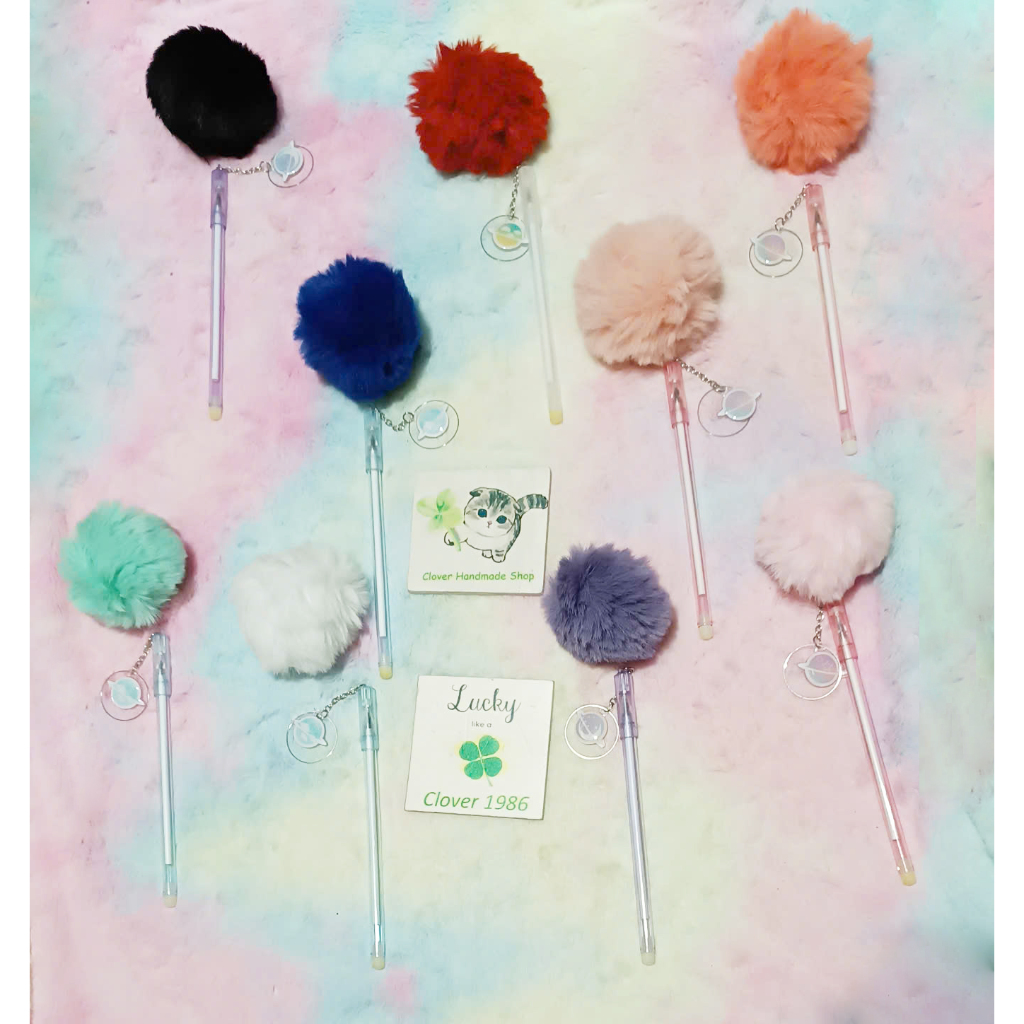 Planet star pom pom pen BQB13a cute cartoon pom pom pen | Shopee ...