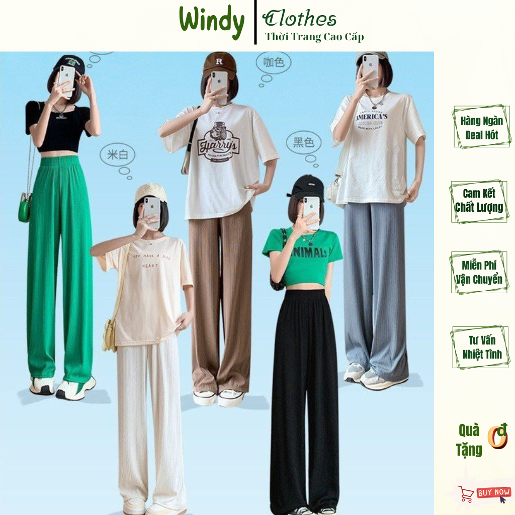 Windy Clothes Women's Wide Leg Pants Made of 4-Way Stretch Double ...