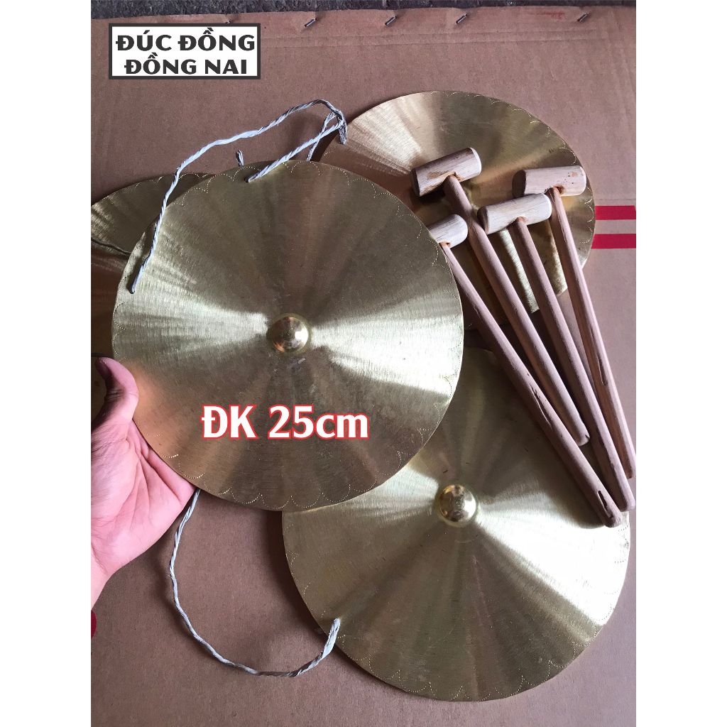 Golden copper cymbal, golden bronze bar with standard sound stick, size ...