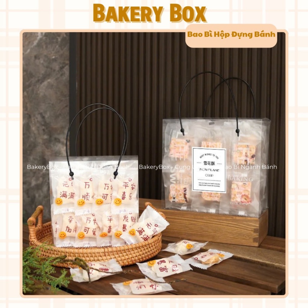 10 Small Size Transparent Mica Plastic Boxes with Black Handles ...