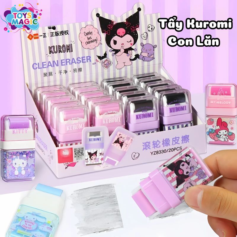 Kuromi Roller Eraser Crumb Cleaner Sanrio Kuromi Melody White Puppy ...