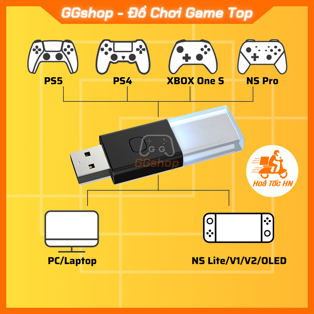 Usb Receiver Bluetooth 5.0 connects PS5, PS4, Xbox controllers to DOBE ...