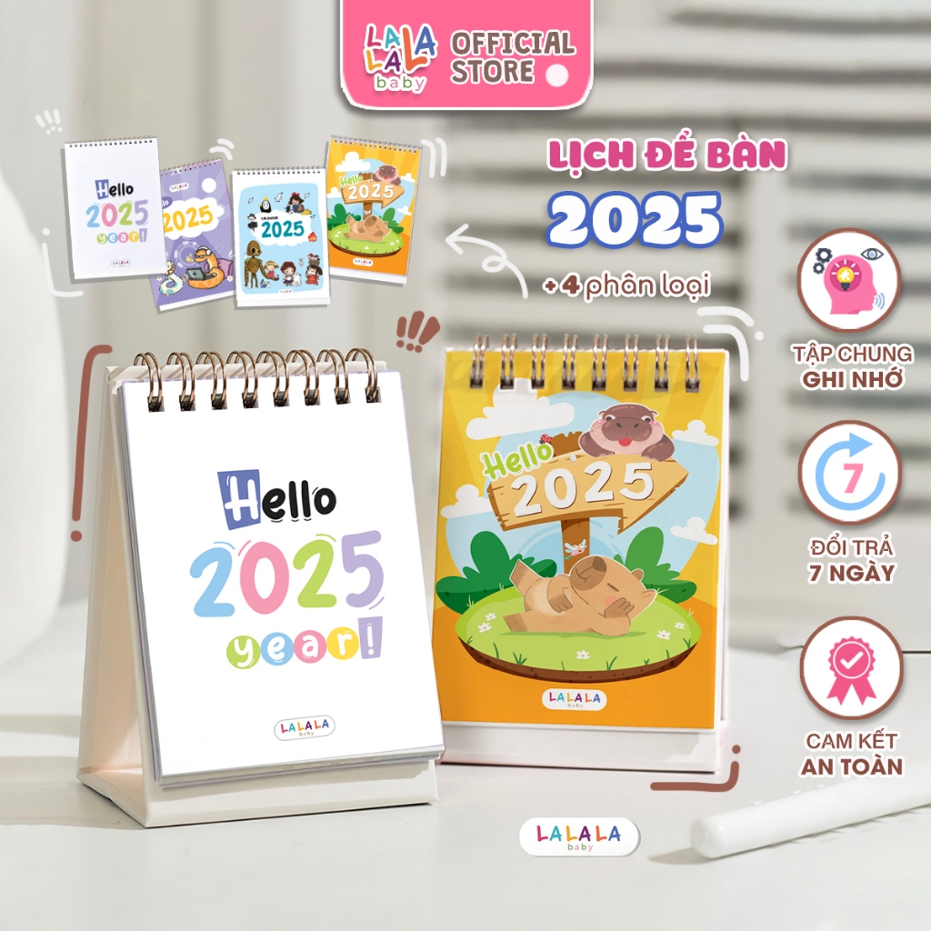 2025 desk Calendar with mini lunar Calendar and cute notes Calendar ...