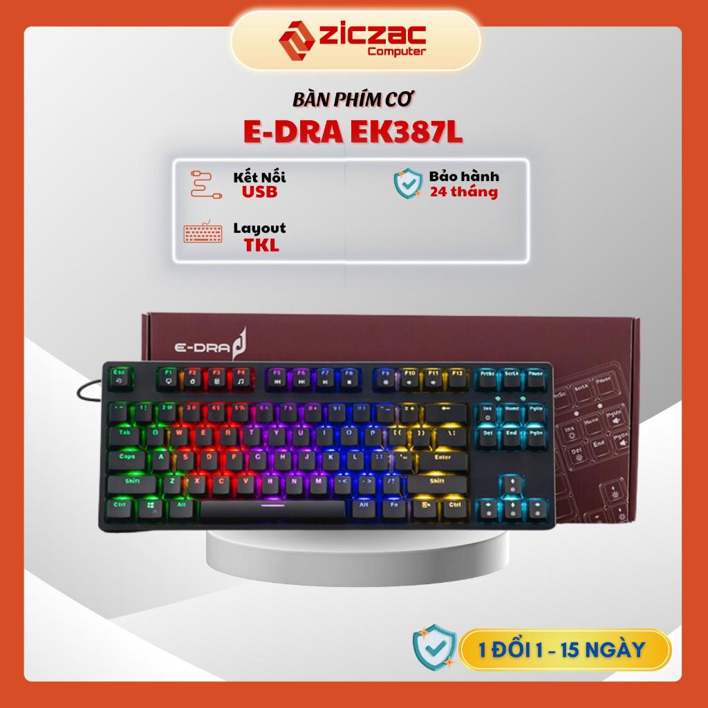Edra EK387L Rainbow LED TKL mechanical keyboard layout 87 keys with USB ...