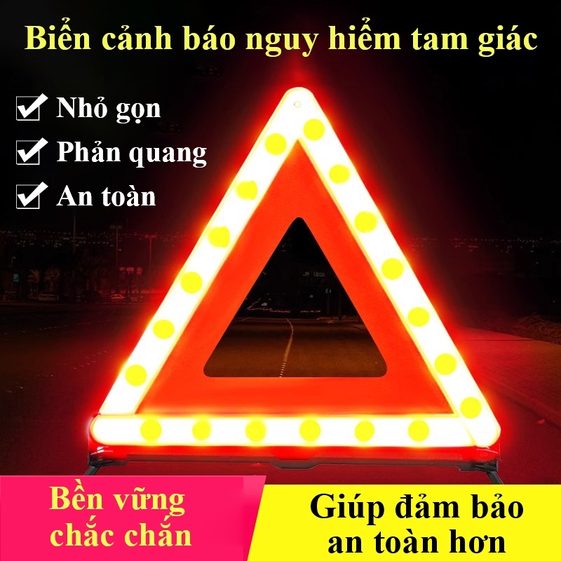 Danger warning sign, triangular warning sign with reflective stand ...