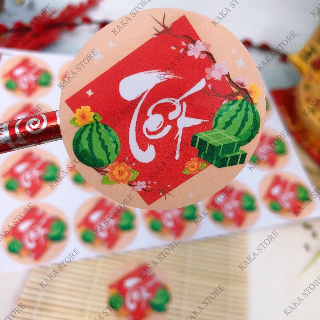Stamps CNYs, Stickers Round Shape Decals Decorating Gift Baskets, Gift ...
