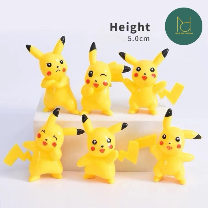 Set of 6 Pikachu cake decorations - Pikachu-shaped cake Topper | Shopee ...
