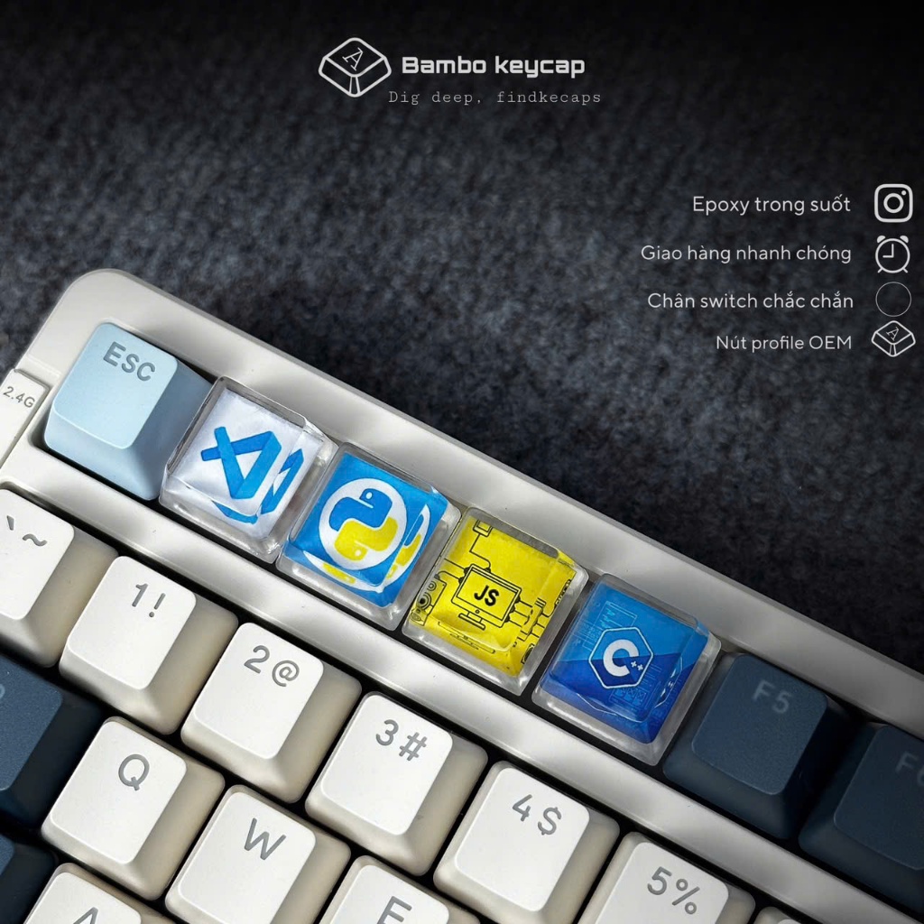 Keycap Mechanical keyboard push button - Programming languages keycap ...