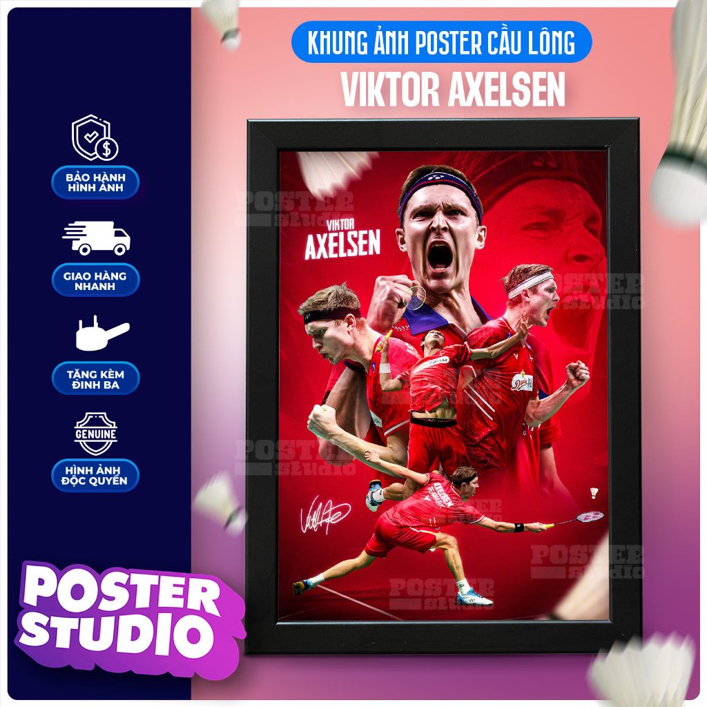 Viktor AXELSEN BADMINTON poster photo frame includes 2 sizes for A5 ...