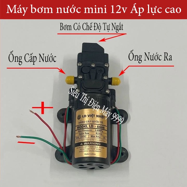12v High Pressure mini Water Pump - 12v mini Booster Pump | Shopee ...