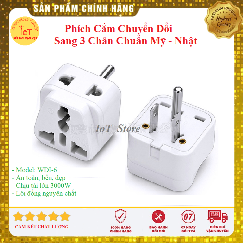 American and Japanese Standard 2-Pin, or 3-Pin to 3-Pin Conversion Plug ...