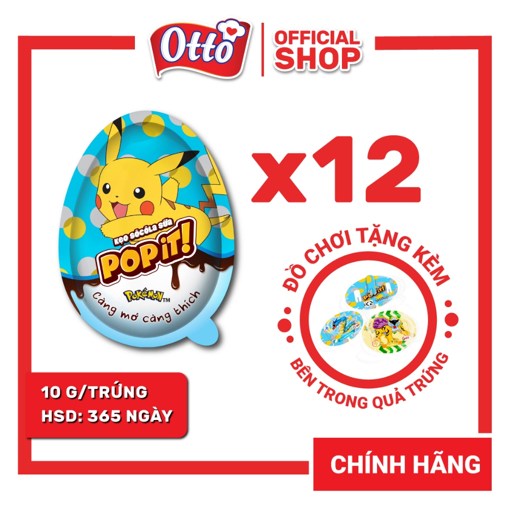 Combo of 12 POPIT 240 Pokemon Pham Nguyen Milk Chocolate Egg Candy ...