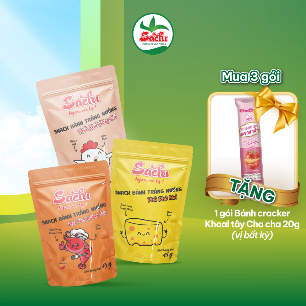 [BUY 3 PACKAGES GET 1 PACK OF CHA CHA 20G] SACHI Grilled Rice Paper ...