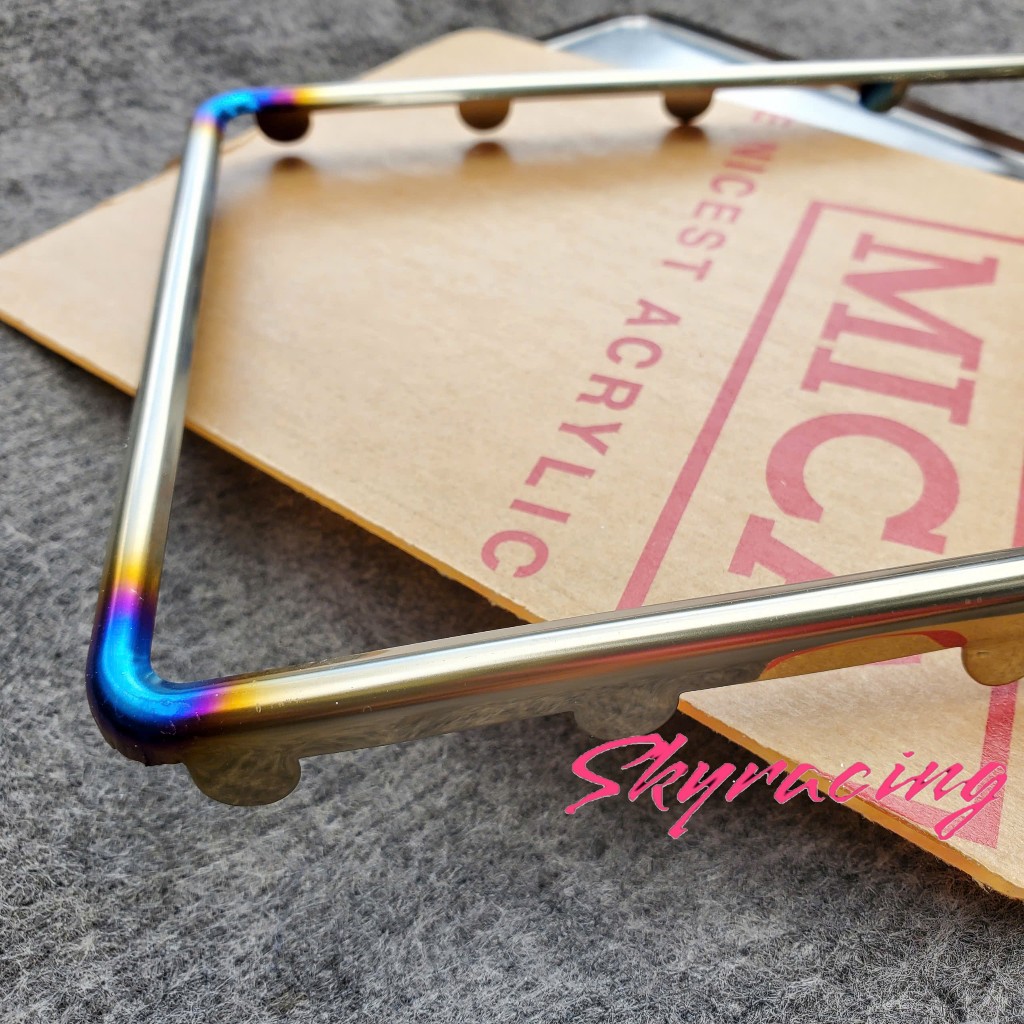 Very beautiful 4-corner torch color license plate mounted for 4-digit ...