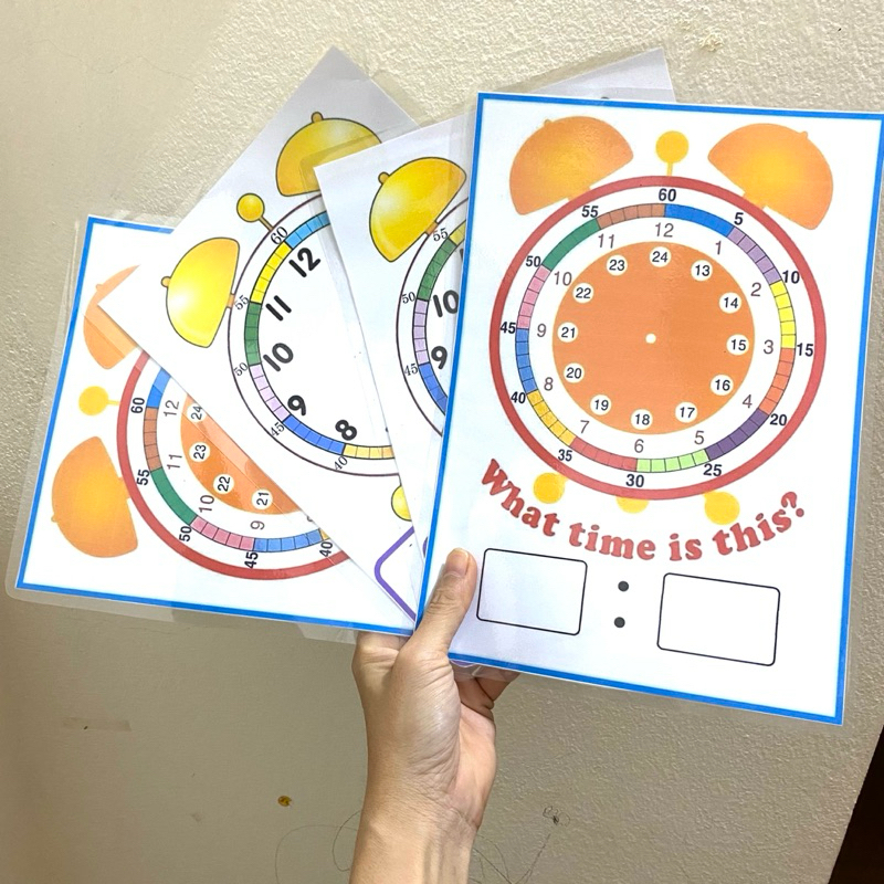 Alctic laminated clock, A4 paper size. used as a teaching aid for ...