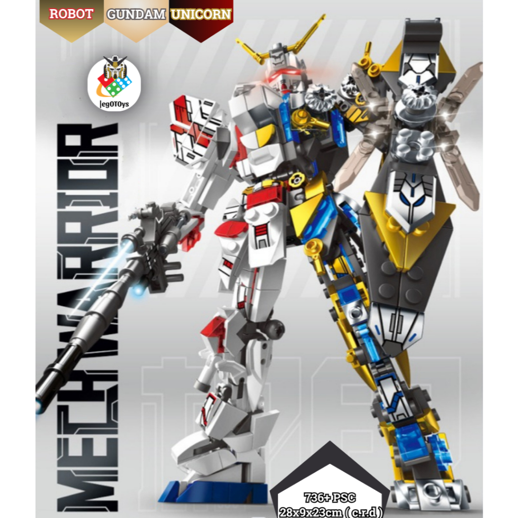 Lego Robot Gundam Unicorn 736+psc - Gundam Robot Assembly Model ...